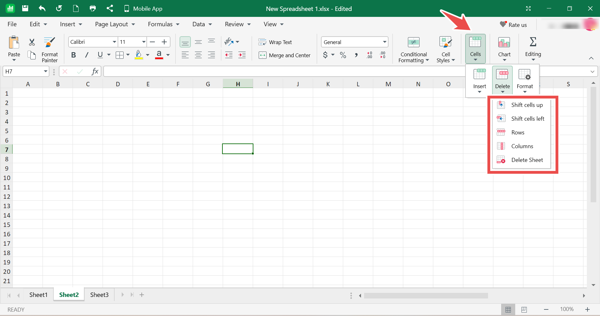 Insert Or Delete Cells Rows Columns In Mobisheets Mobisystems