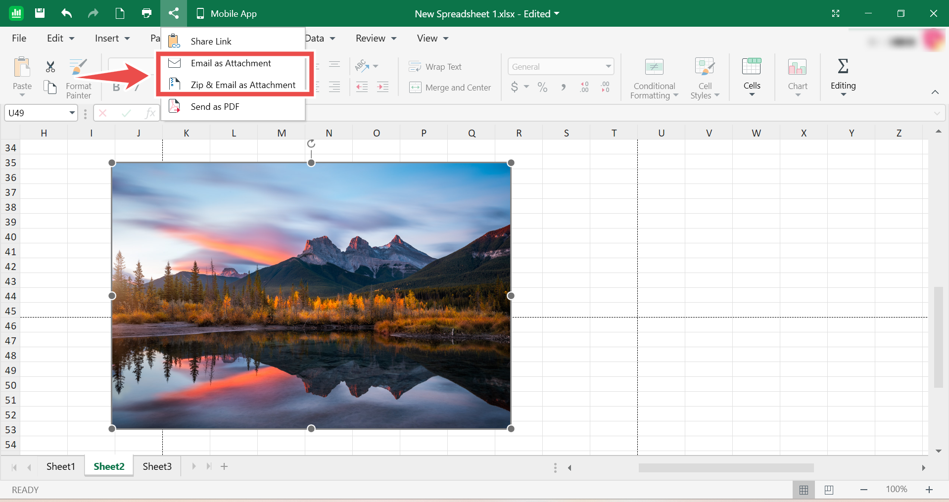 Share a Spreadsheet in MobiSheets – MobiSystems