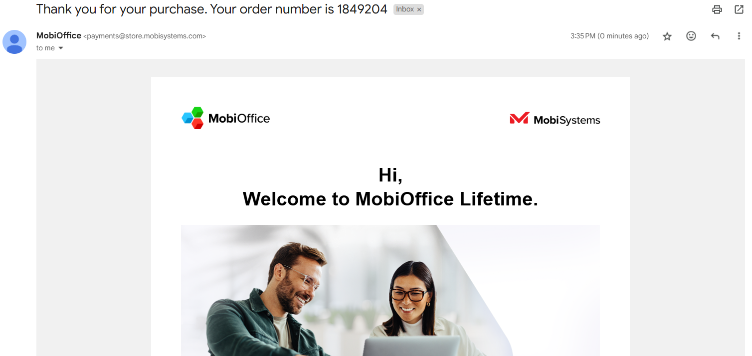 Activate MobiOffice Lifetime on Windows – MobiSystems