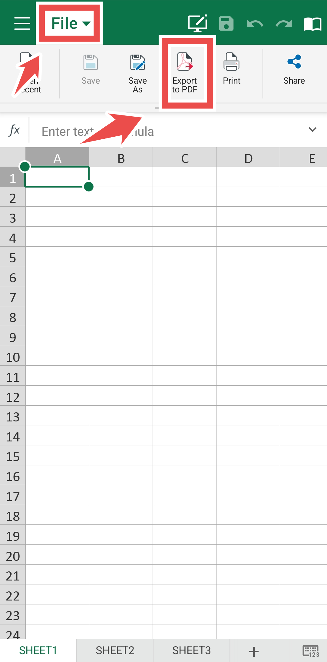 Exportar uma planilha para PDF – MobiSystems