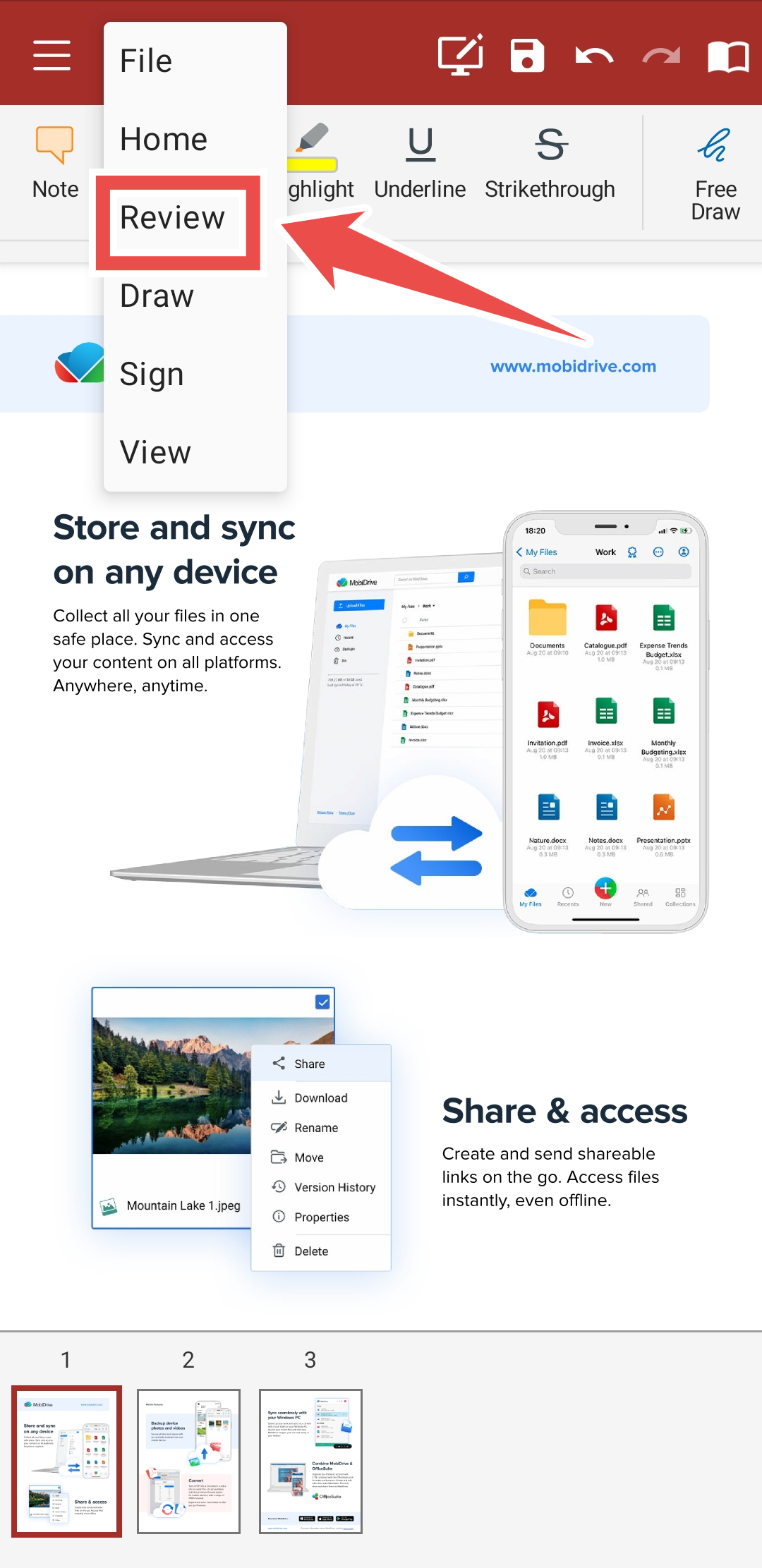 Marcar texto en PDF: Resaltar, tachar y subrayar – MobiSystems