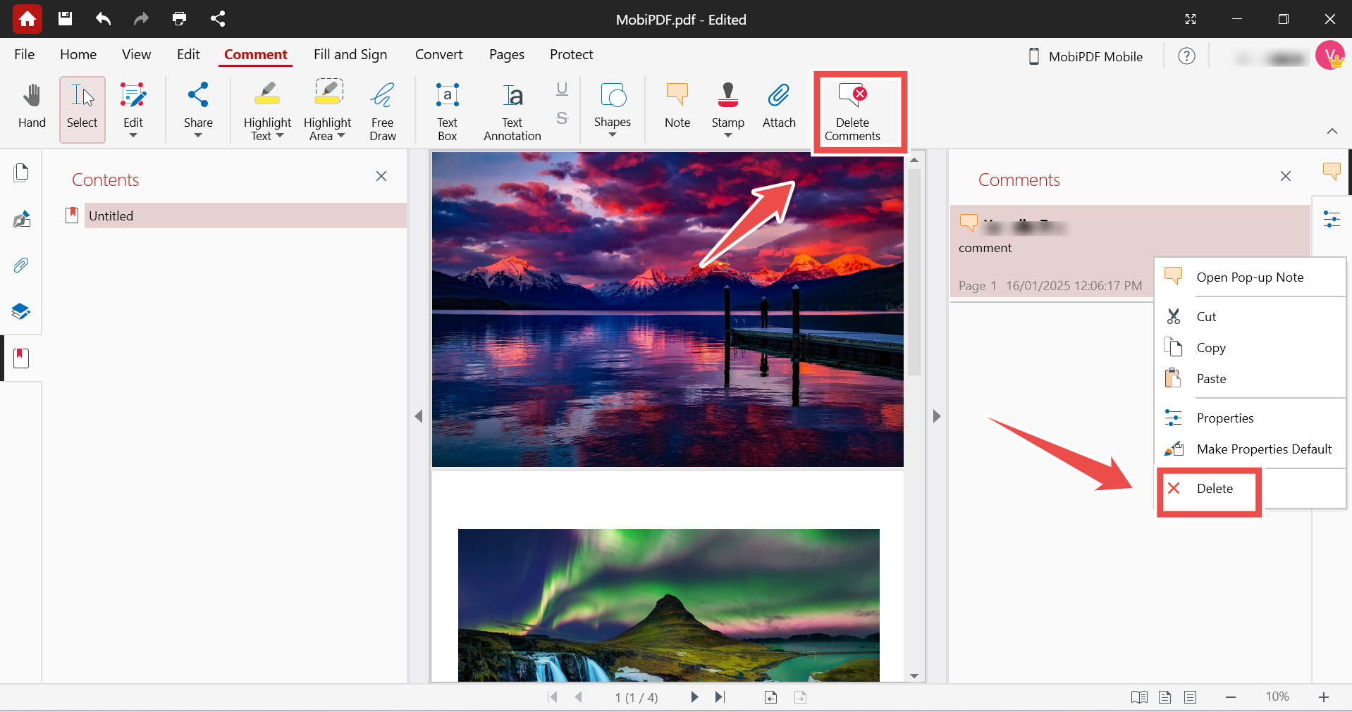 How to view or delete PDF markups on Windows – MobiSystems