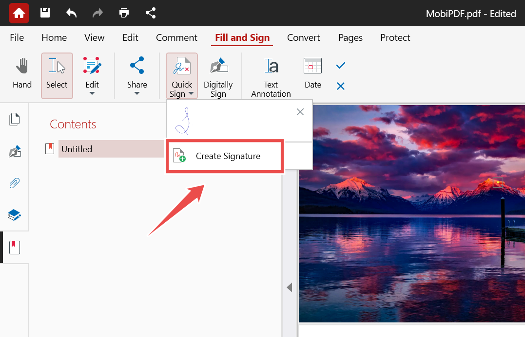 How to sign a PDF with MobiPDF Quick Sign on Windows – MobiSystems