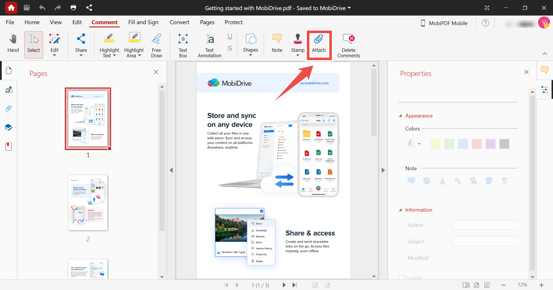 How to add attachments to a PDF on Windows – MobiSystems