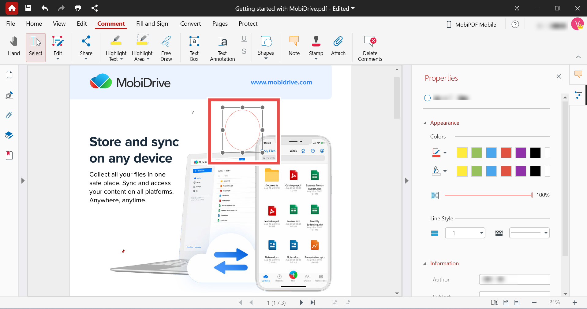 Cómo añadir formas a un PDF en Windows – MobiSystems