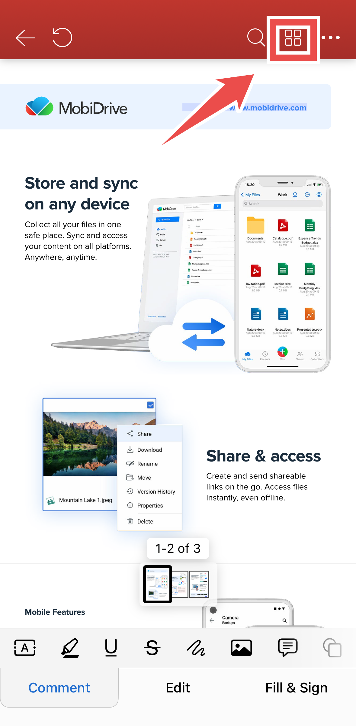 How to add attachments to a PDF with MobiPDF on iOS – MobiSystems