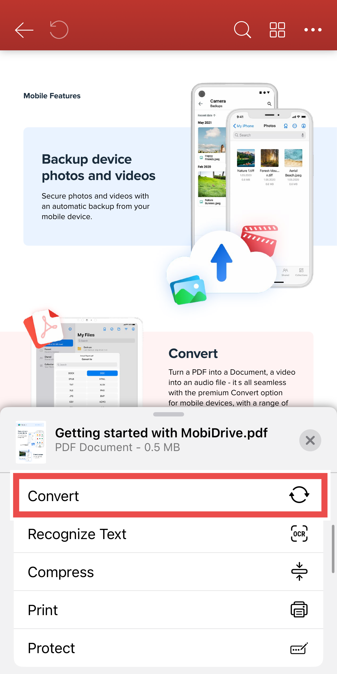 Comment convertir des PDF en Word ou autres fichiers éditables avec MobiPDF sur iOS – MobiSystems