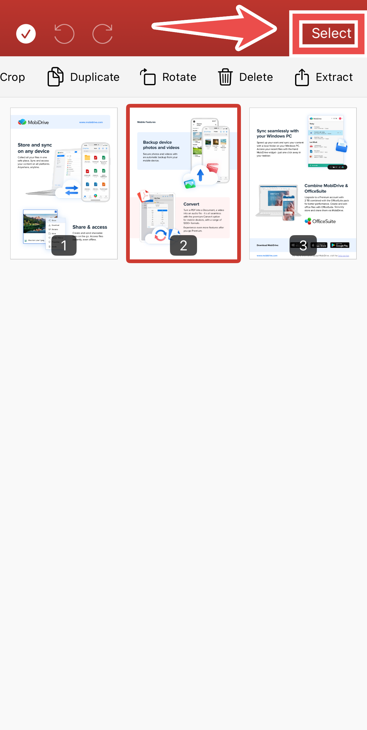 Cómo rotar páginas PDF con MobiPDF en iOS – MobiSystems