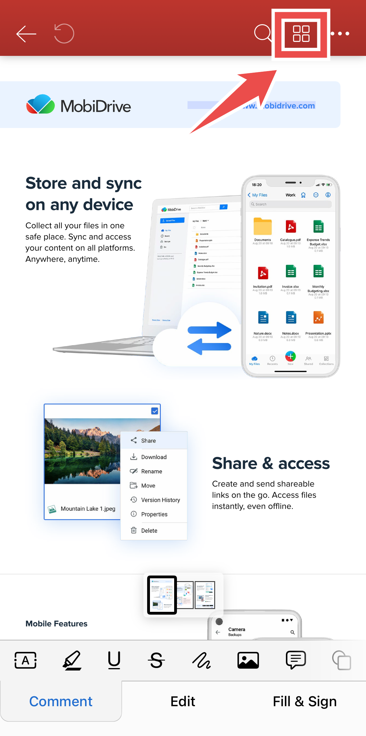 Cómo extraer páginas PDF con MobiPDF en iOS – MobiSystems