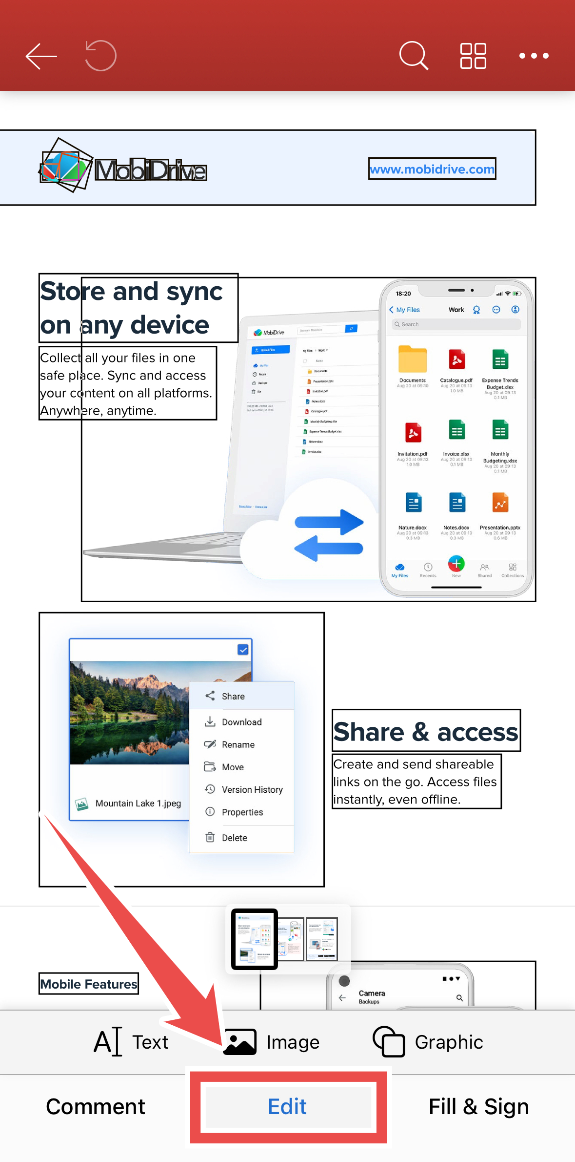 How To Edit Text In A Pdf With Mobipdf On Ios Mobisystems