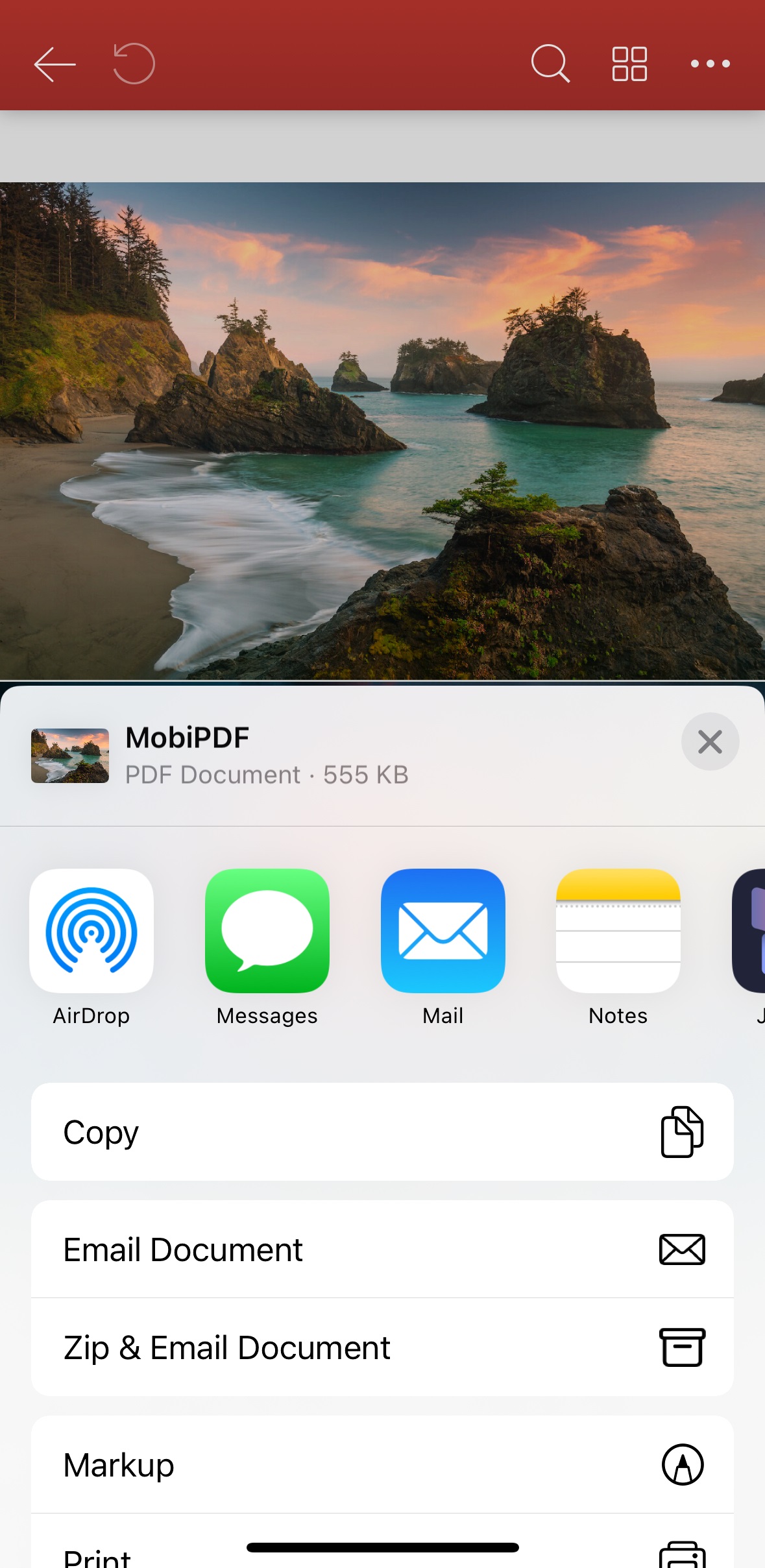 Cómo compartir un PDF con MobiPDF en iOS – MobiSystems