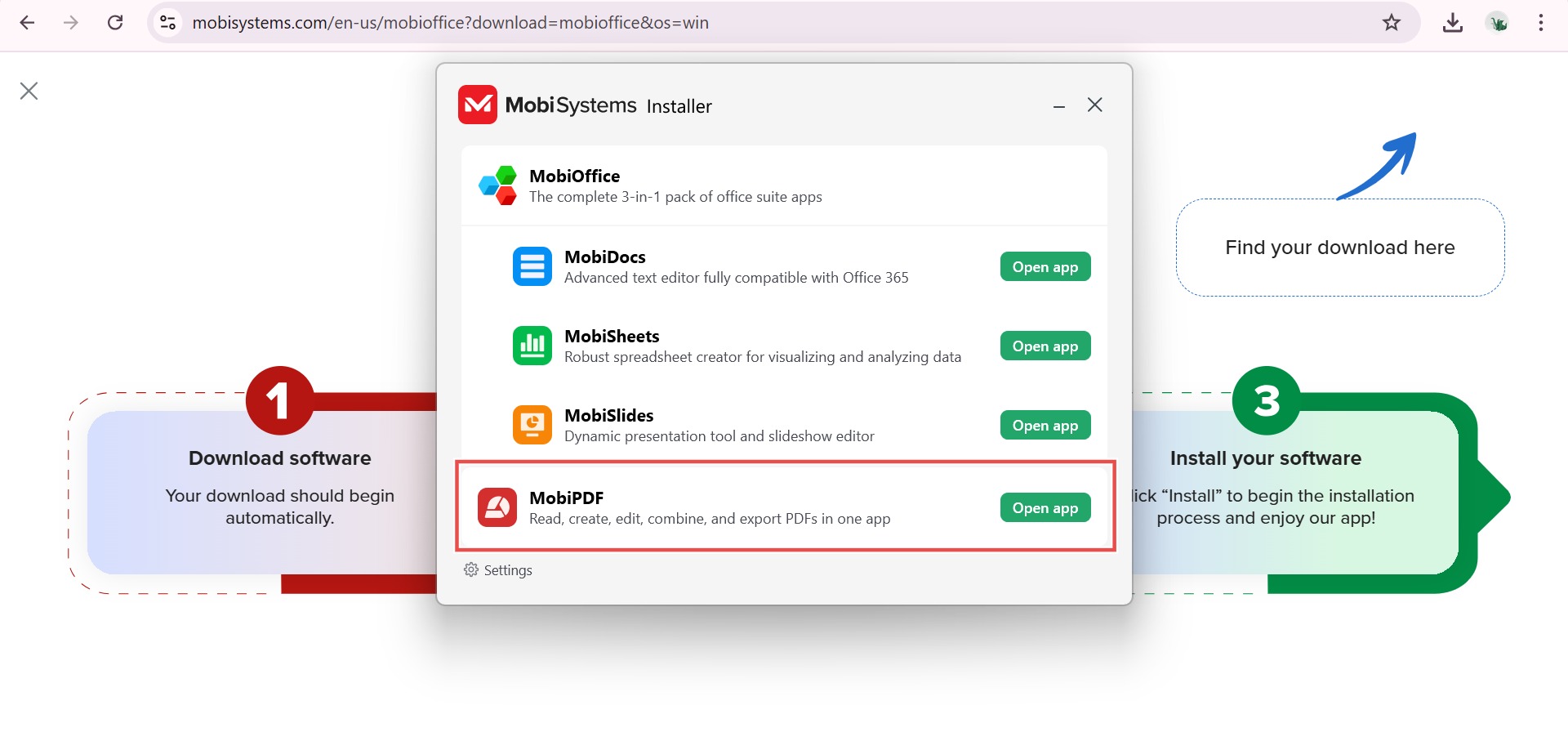 Descargar e instalar MobiOffice – MobiSystems