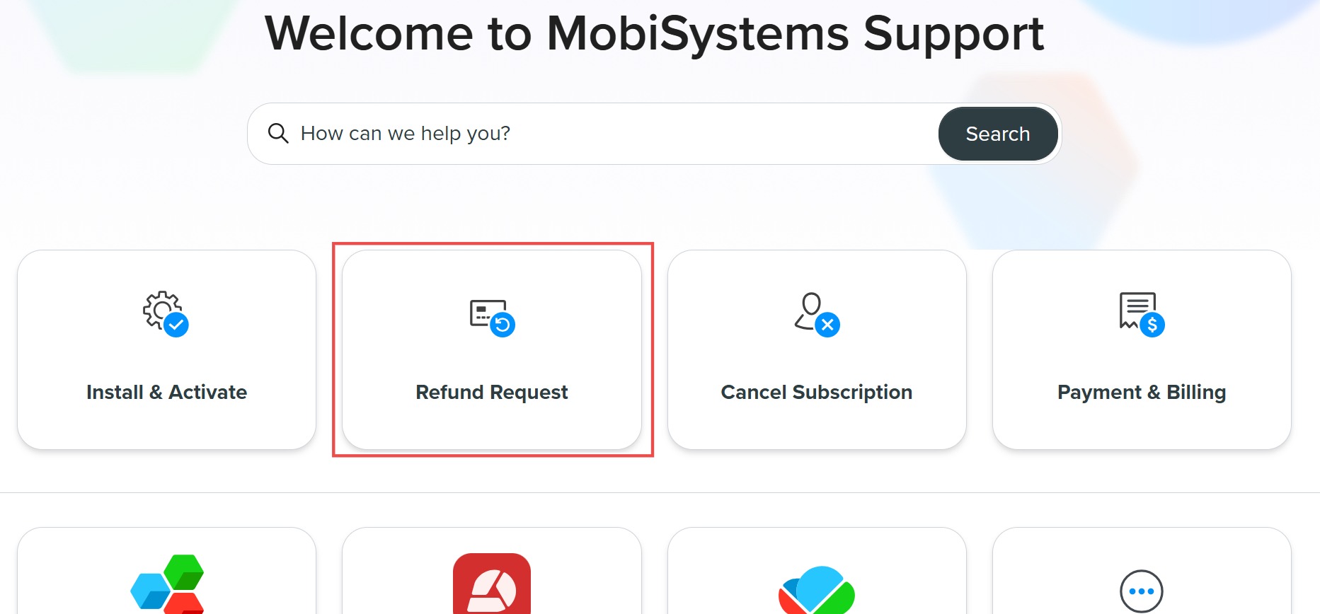 Reembolsar una suscripción a MobiSystems adquirida a través de la Tienda MobiSystems – MobiSystems