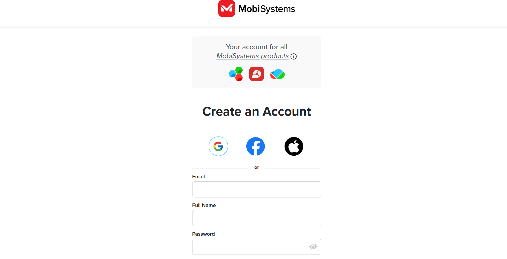 כיצד ליצור חשבון MobiSystems – MobiSystems