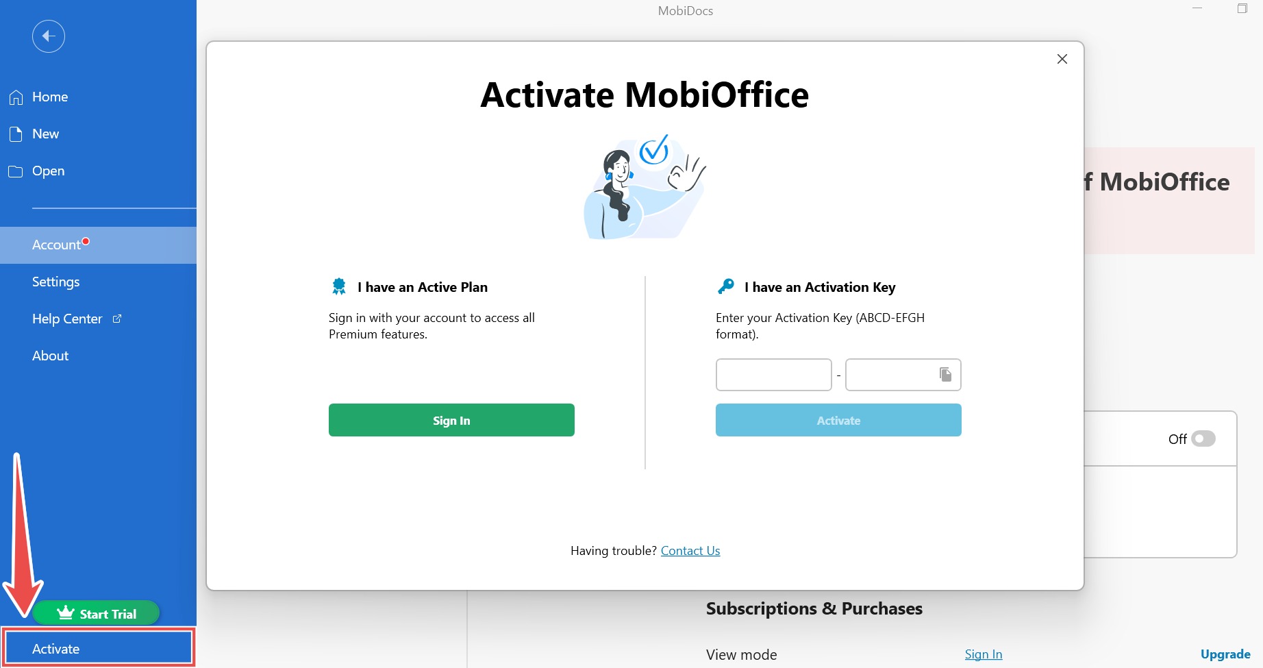 Activar MobiOffice Lifetime en Windows – MobiSystems